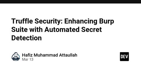 Truffle Security Enhancing Burp Suite With Automated Secret Detection Dev Community