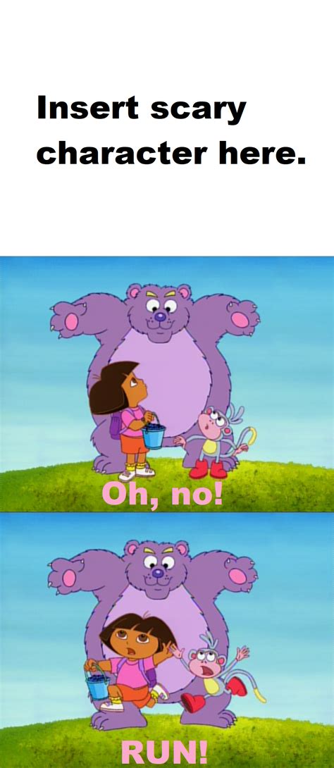 Who Scares Dora And Boots Are Running Away By Lahmom2000 On Deviantart