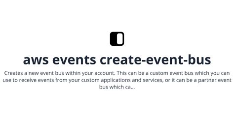 Aws Events Create Event Bus Fig