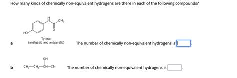 solved how many kinds of chemically non equivalent hydrogens