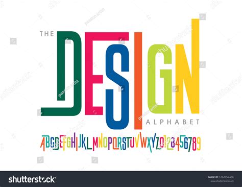 Vector Stylized Modern Font Alphabet Stock Vector Royalty Free 1262652406 Shutterstock