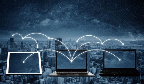 Laptop Computers With Network Connection And Sharing Data To Other Devices Internet Networking