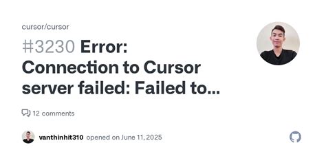 Error Connection To Cursor Server Failed Failed To Connect To Cursor Server From Windows