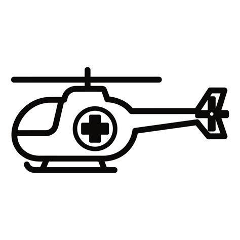 Medical Helicopter Icon With A Red Cross Symbol Representing Emergency