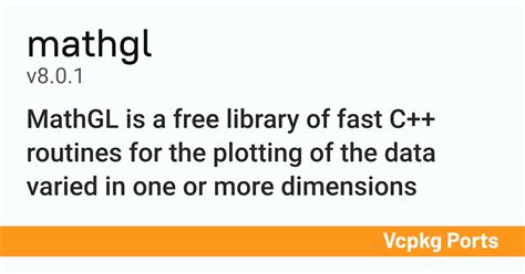 Mathgl V801 Vcpkg Ports