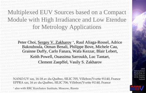 Pdf Multiplexed Euv Sources Based On A Compact Module With