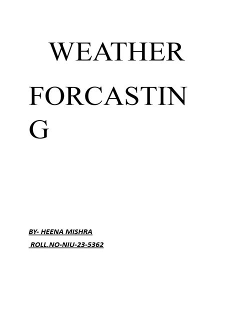 Weather Pdf Meteorology Weather Forecasting