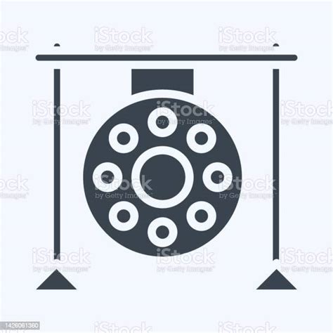 아이콘 공 태국 기호와 관련된 글리프 스타일 편집 가능한 간단한 디자인 간단한 그림 간단한 벡터 아이콘 세계 여행 관광 태국어 Classical Concert에 대한 스톡