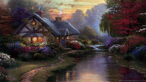 Thomas Kinkade Autumn Desktop Wallpapers Top Free Thomas Kinkade