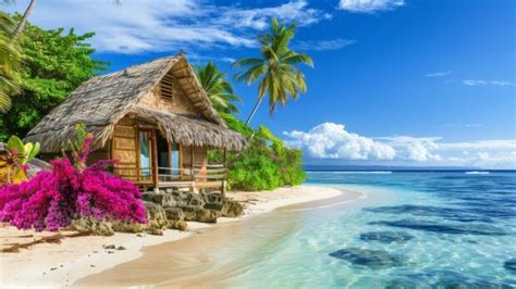 4k Beach Backgrounds Hd Beach Hut Background Tropical Beach With