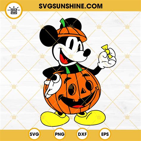Mickey Pumpkin Svg Disney Mouse Halloween Svg Png Dxf Eps Digital Download
