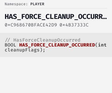 HasForceCleanupOccurred FiveM Natives Cfx Re Docs