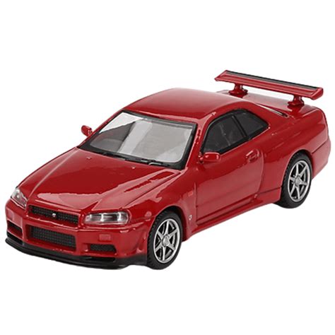 Mini Gt Nissan Skyline Gt R R34 V Spec Active Red Rhd 164 Scale