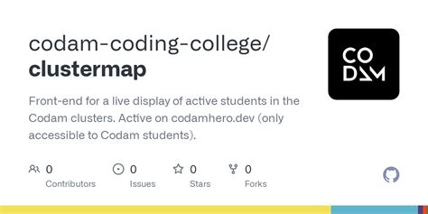 Github Codam Coding College Clustermap Front End For A Live Display Of Active Students In The