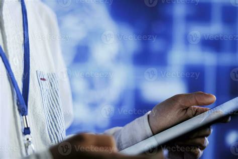 Tech Support Writes Code On Tablet To Visualize Artificial Intelligence