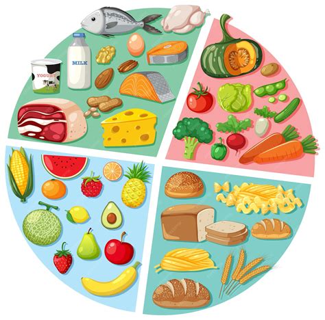 Una Variedad Colorida De Alimentos Saludables Vector Premium