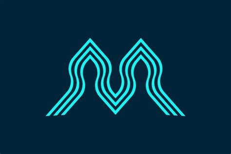 글자 M 로고 디자인 프리미엄 벡터