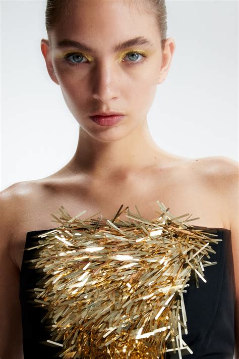 Spangled Hourglass Bandeau Dress Blackgold Coloured Ladies Handm Ph