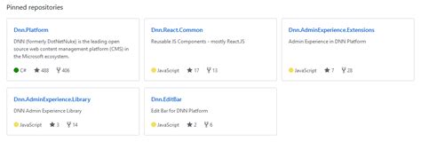 Update Pinned Repos On The Dnnsoftware Github Page · Issue 2233 · Dnnsoftwarednnplatform · Github