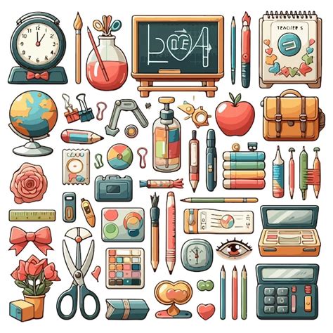 Premium Vector Tools Class Set Collection Vector With Flat Background