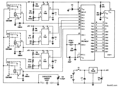 AUTO RANGING CAPACITANCE METER Measuring And Test Circuit Circuit Diagram SeekIC
