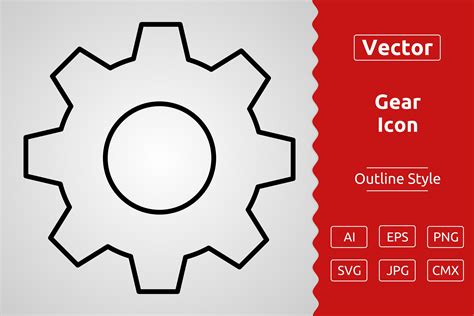 Vector Gear Outline Icon Design Graphic By Muhammad Atiq · Creative Fabrica