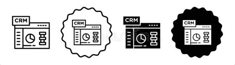 Crm Icon Symbol Set Collection Crm Simple Vector Sign Bundle Stock