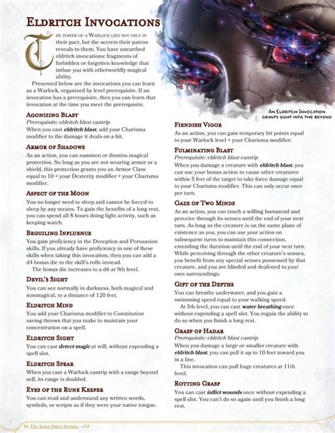 Eldritch Invocations Expanded Unlock The Secrets Of The Occult With A 100 Revision Of All