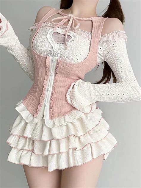 Coquette Style Dresses Corset Fits Lace Trims Sweet Vibes
