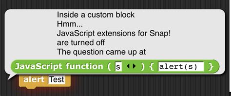 Add A Block That Checks If Javascript On A Project Is Enabled Snap Feature Requests Snap