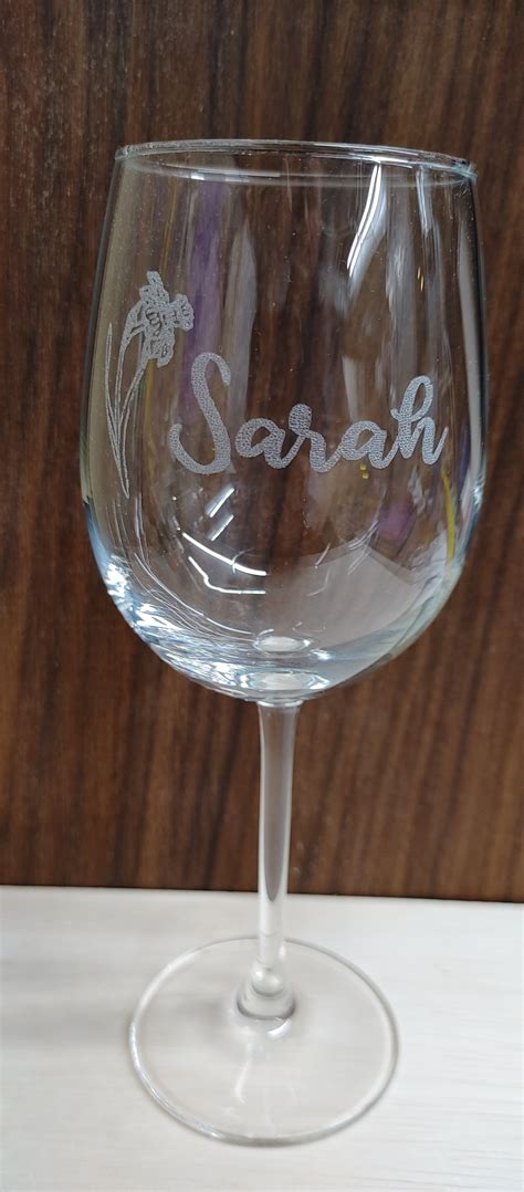 Personalized Engraved Wine Glass 12oz Philly Diy