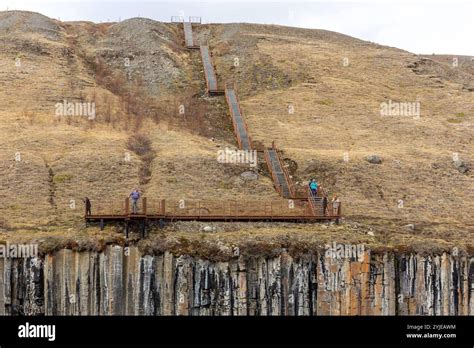 Studlagil Iceland 200522 Observation Deck In Studlagil Canyon The