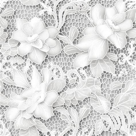 Premium Ai Image White Lace Wallpaper With Flowers On The Top