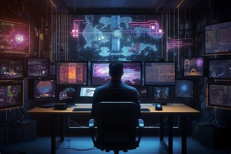 A Cybersecurity Expert Analyzing Network Generative Ai Premium Ai Generated Image