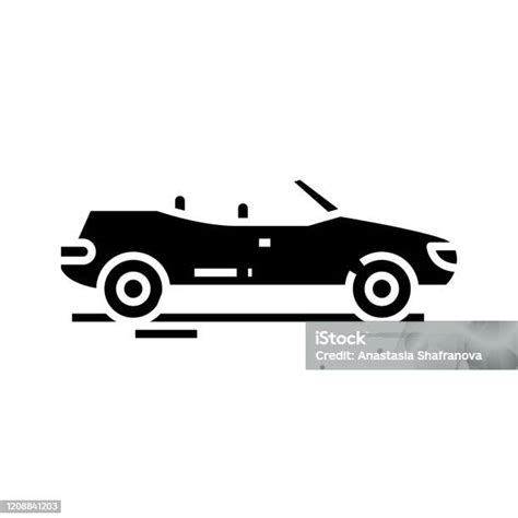 카브리올레 자동차 블랙 아이콘 컨셉 일러스트레이션 벡터 플랫 심볼 글리프 기호 Brand Name Domestic Car에 대한