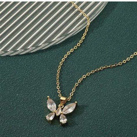 Crystal Flutter Butterfly Necklace Salty Salty Accessories