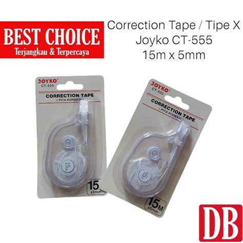 Jual Correction Tape Tipe X Roll Tipex Kertas Tip Ex Joyko Ct 555 15m X 5mm Shopee Indonesia