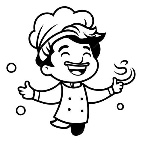 Premium Vector Chef Boy Smiling Vector Illustration Cute Cartoon Chef