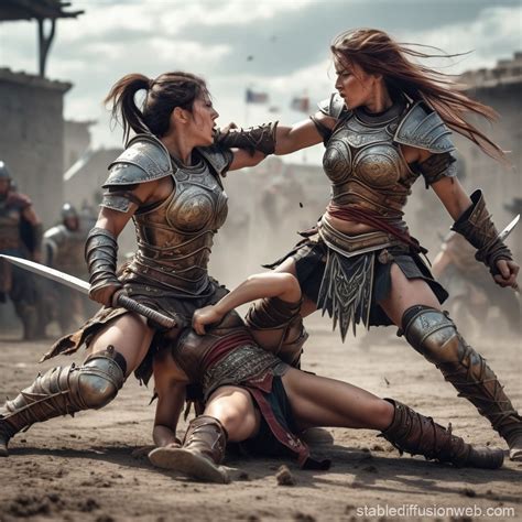 Female Warrior Battle Scene Fantasy Stable Diffusion Online