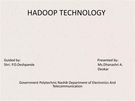 Hadoop Technology Pptx