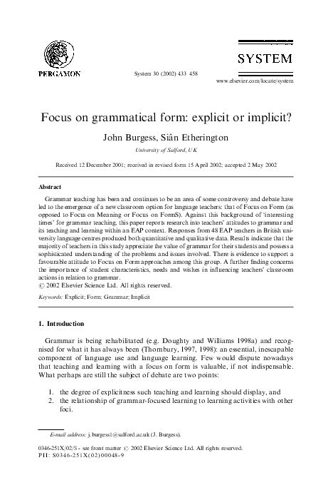 pdf focus on grammatical form explicit or implicit