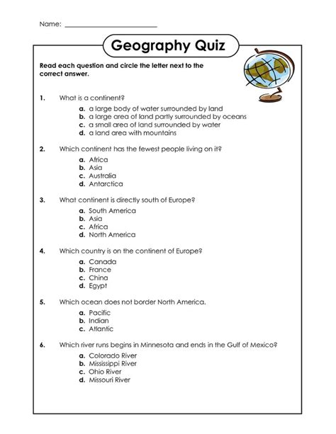Grade 7 Geography Term 2 Worksheets