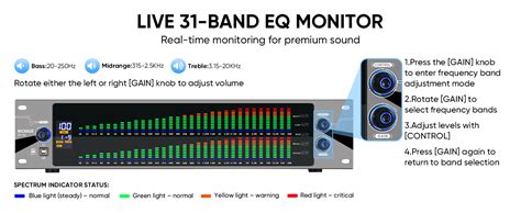 Micnaux 31 Band Digital Equalizer For Home Stereo Audio
