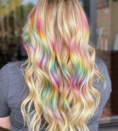 Love These Pops Of Rainbow 🌈💖 Hair Color Crazy Rainbow Hair
