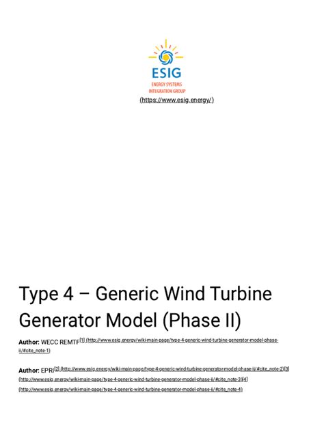 Type 4 Generic Wind Turbine Generator Model Phase Ii Esig Pdf