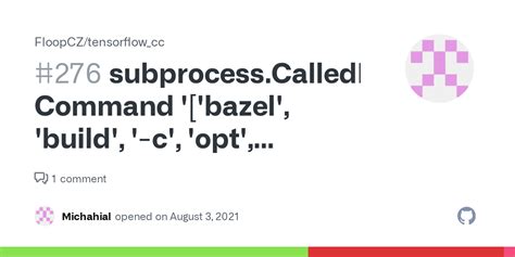 Subprocesscalledprocesserror Command Bazel Build C Opt
