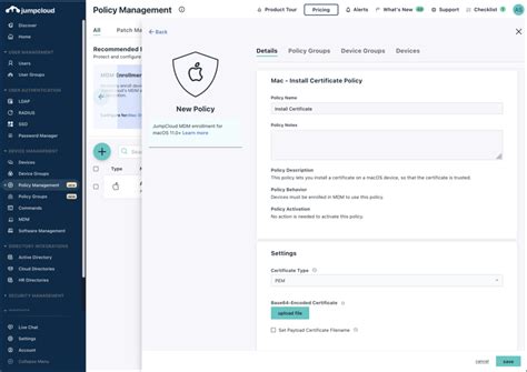 Create A Mac Or IOS Install Certificate Policy JumpCloud