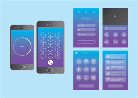 Mobile App Gui Vector Set 182685 Vector Art At Vecteezy