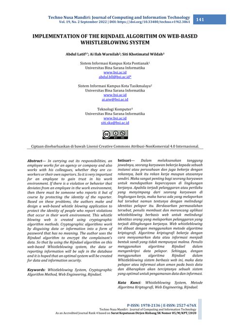 Pdf Implementation Of The Rijndael Algorithm On Web Based