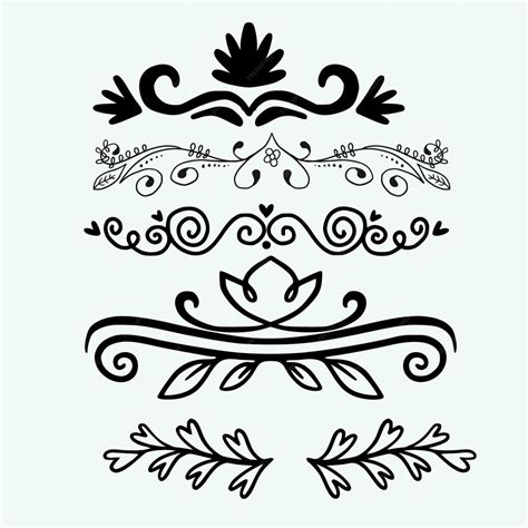 Una Colección De Diseños Que Incluyen Una Hoja Y Una Hoja Vector Premium
